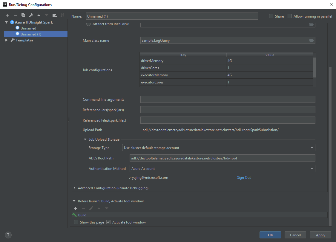 Intellij Linux Adls Gen 1 Does Not Saved After Relaunch Config File Display Wrong · Issue