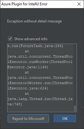 [IntelliJ][ReportedByUser][ReaderAcct] Azure Plugin for IntelliJ Error - submit with cluster ...