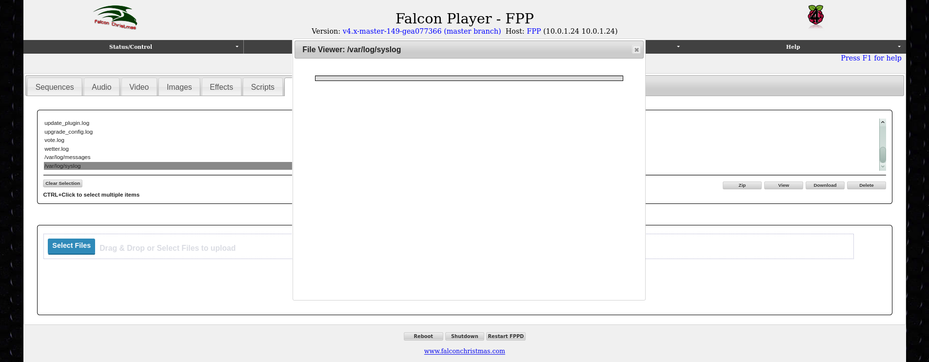 Logfile view at v4.x-master-149-gea077366 at PI4 · Issue #682 ...