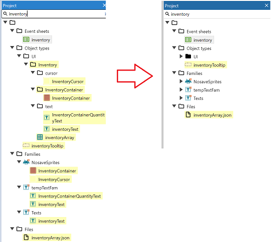Search results in the Project panel disappear · Issue #5249 · Scirra/Construct-bugs · GitHub