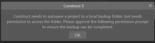 Unable to save folder project after autosave fails · Issue #6129 · Scirra/Construct-bugs · GitHub