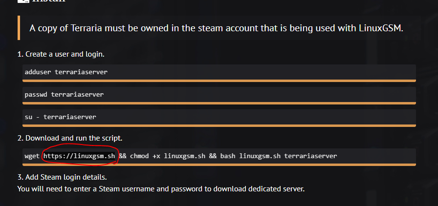Invalid Script URL in install guide · Issue #1879 · GameServerManagers/LinuxGSM · GitHub
