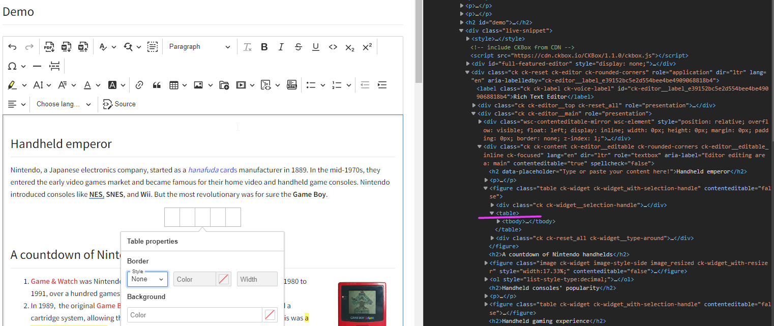 Unable To Make Table Border Invisible · Issue 12717 · Ckeditorckeditor5 · Github