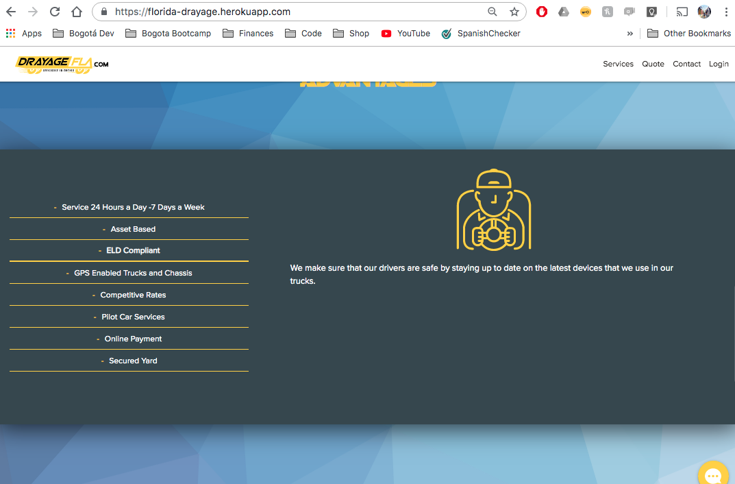 Remove ELD Compliant from website · Issue #247 · bogota-bootcamp/florida-drayage · GitHub