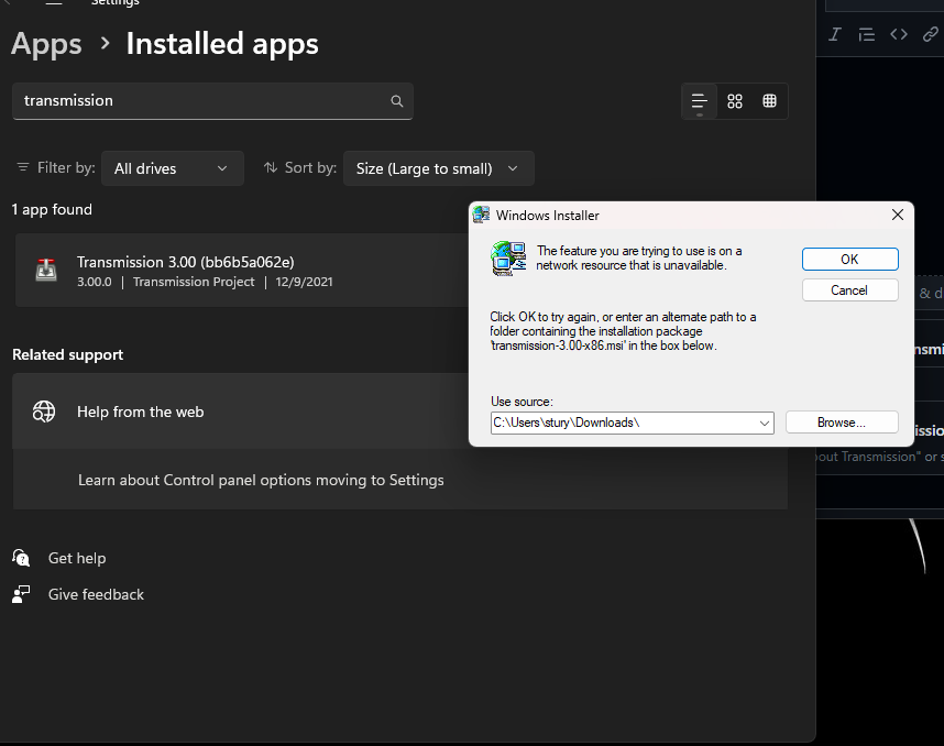 Windows Issue Installinguninstalling · Issue 5977 · Transmissiontransmission · Github