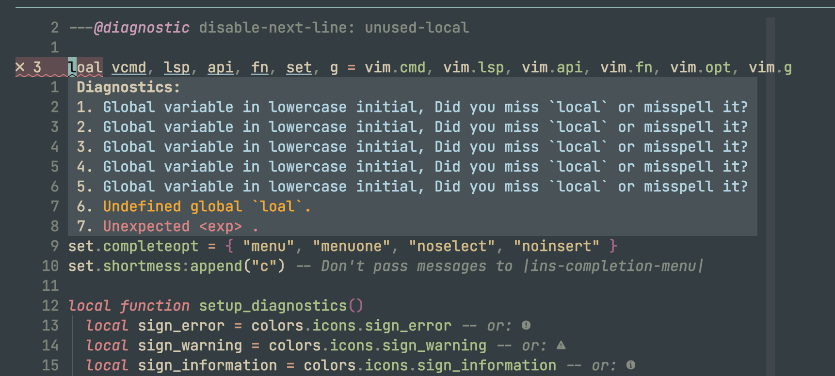 `vim.diagnostic.show_line_diagnostics()` not respecting severity sort (no option to set either ...