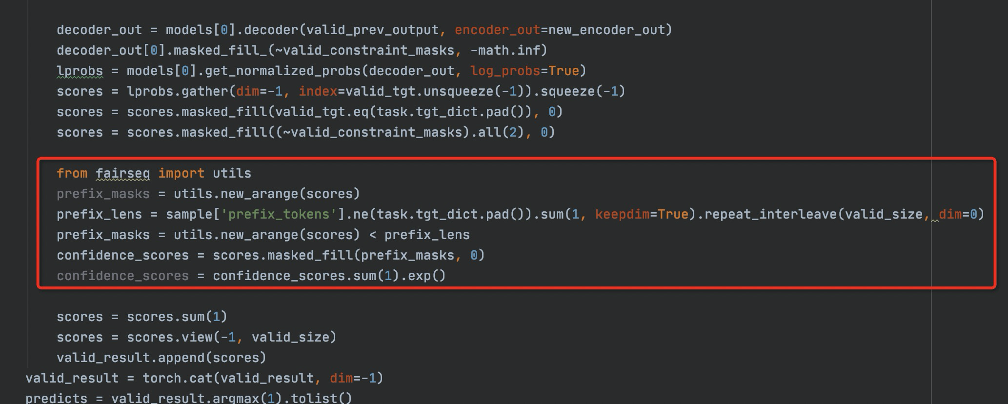 for vqa beam search inference, how to get the confidence score (normalized in (0,1)) for the ...