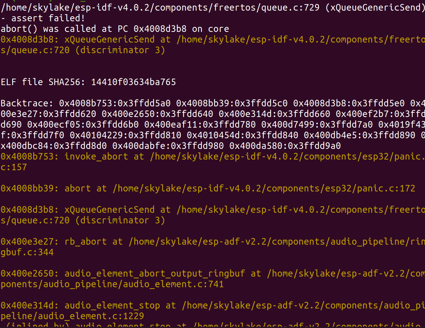 Issue：DLNA Demo在播放一段时间音频流后出现卡顿，不久后重启 (AUD-2323) · Issue #461 · espressif/esp-adf · GitHub