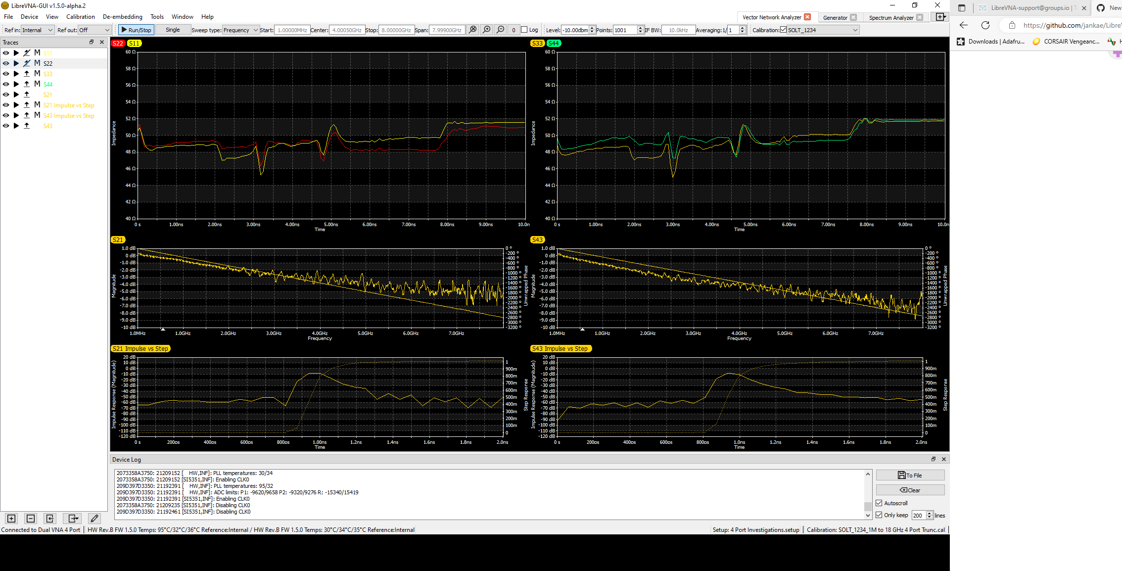 VNA 4 port setup won't show 2nd VNA graphs initially · Issue #179 · jankae/LibreVNA · GitHub