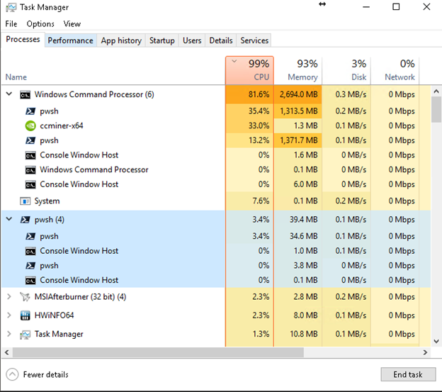 MINING STOPS WITH CPU UTILISATION INCREASE FOR CCMINER · Issue #1377 · MultiPoolMiner ...