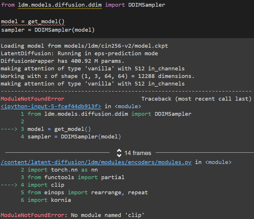 ModuleNotFoundError in colab notebook · Issue #258 · CompVis/stable-diffusion · GitHub