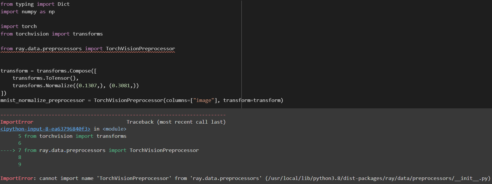 [data][preprocessors] ImportError for TorchVisionPreprocessor · Issue #31698 · ray-project/ray ...