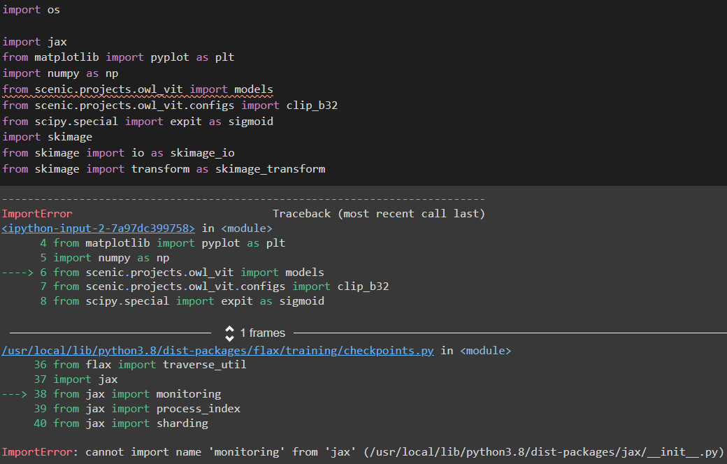 ImportError in colab notebooks · Issue #663 · google-research/scenic · GitHub