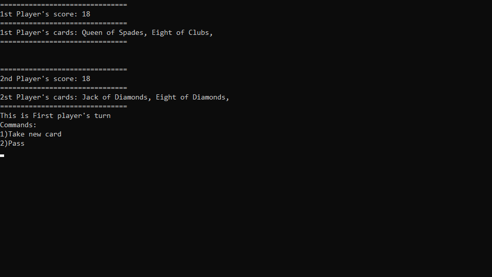 GitHub - Sp1ceForce/BlackJack: Console version of blackjack