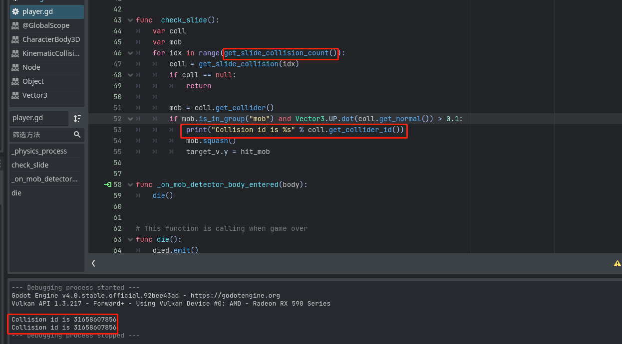 4.0 Method get_slide_collision_count() return idx is same object. · Issue #74804 · godotengine ...