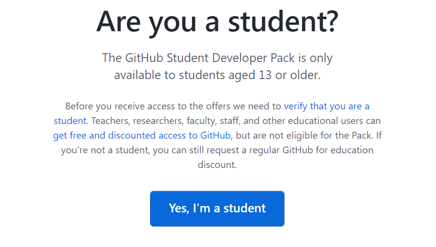 I can't get into Github student pack although I have already been ...