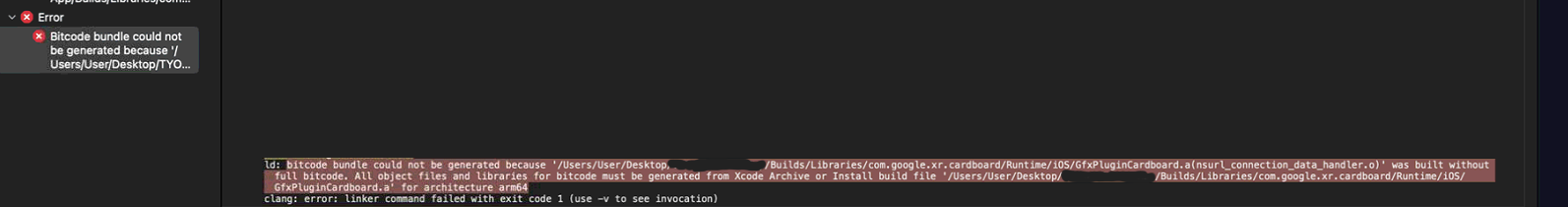 Bitcode bundle Error · Issue #355 · googlevr/cardboard · GitHub