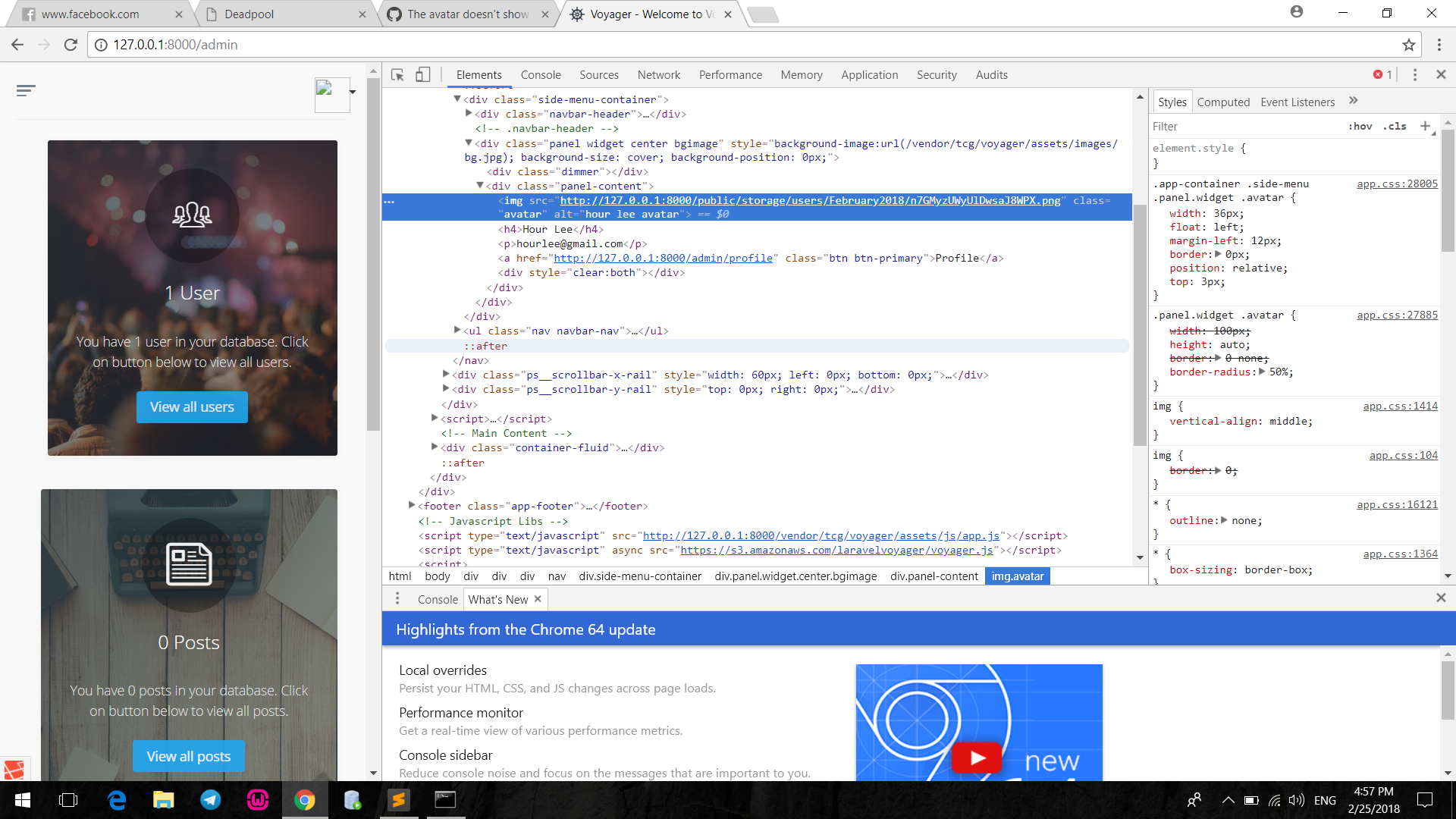 The avatar doesn't show image · Issue #2726 · thedevdojo/voyager · GitHub