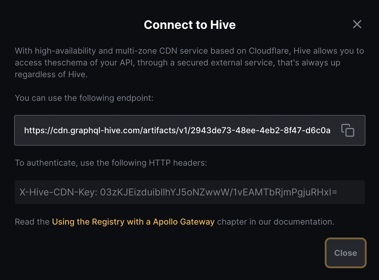 Improve instructions and interactivity for CDN modal · Issue #786 · graphql-hive/console · GitHub