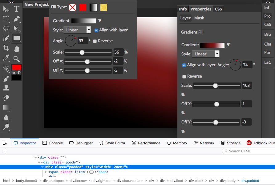 Gradient settings in properties panel messed up in firefox · Issue #615 · photopea/photopea · GitHub