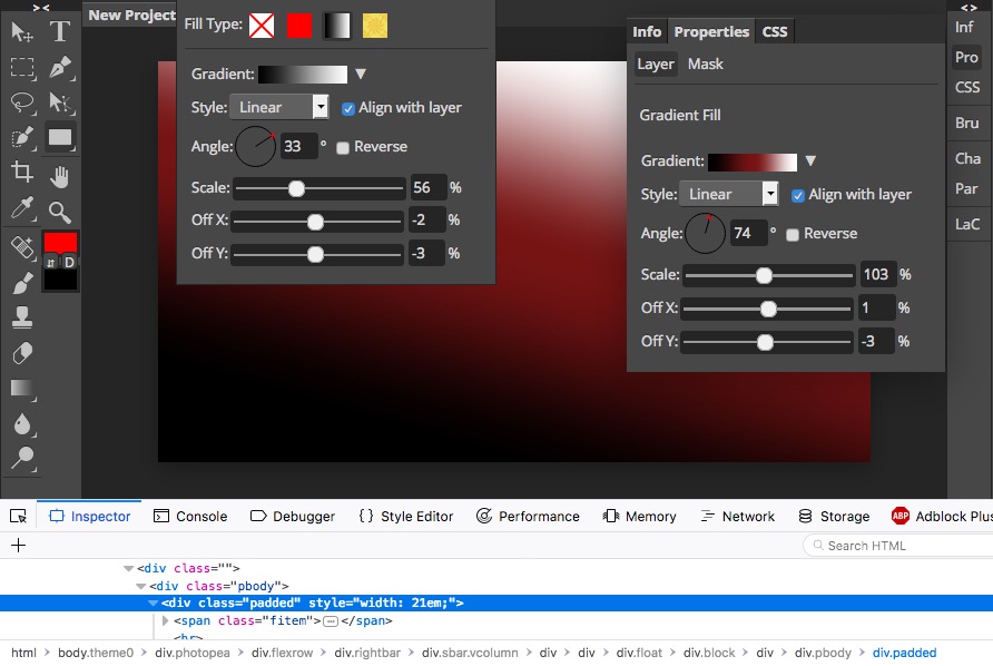 Gradient settings in properties panel messed up in firefox · Issue #615 · photopea/photopea · GitHub