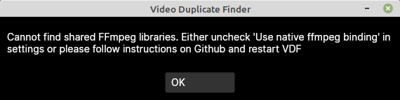Unable to load DLL 'avformat.58 under /Applications/videoduplicatefinder': The specified module ...