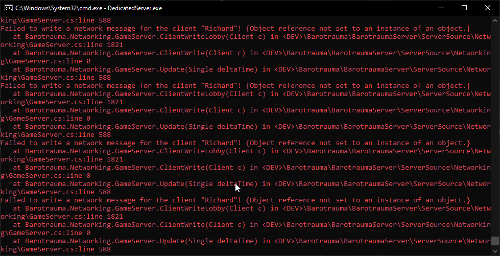 If a player joins the server while the round is running, an error is ...