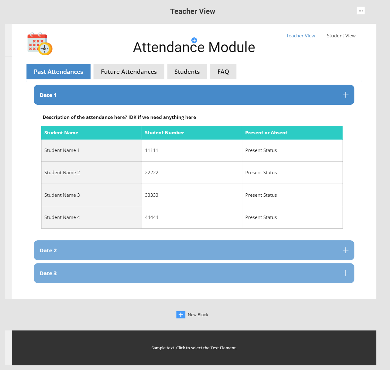 The Attendance Frontend Shall Display All Previously Recorded