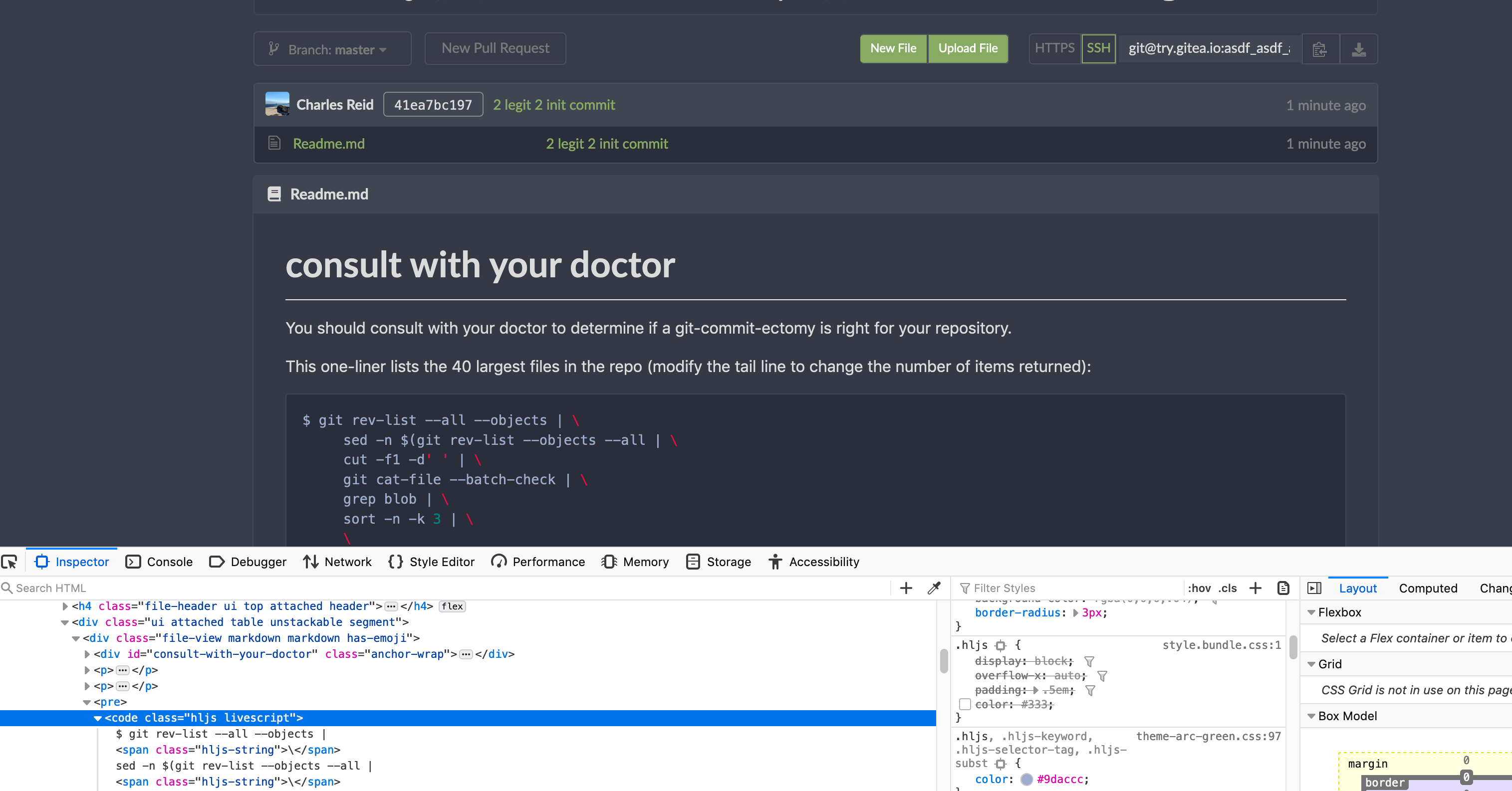 highlight.js stylesheet clashes with dark mode for markdown code blocks · Issue #8980 · go-gitea ...