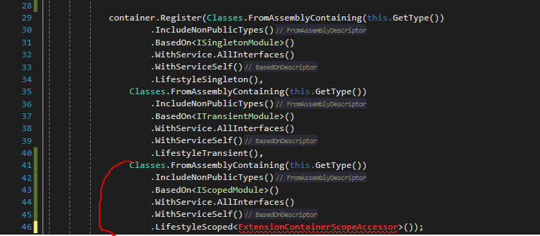 Extensions.DependencyInjection: Add extension to use LifeStyle.ScopedToNetServiceScope on ...