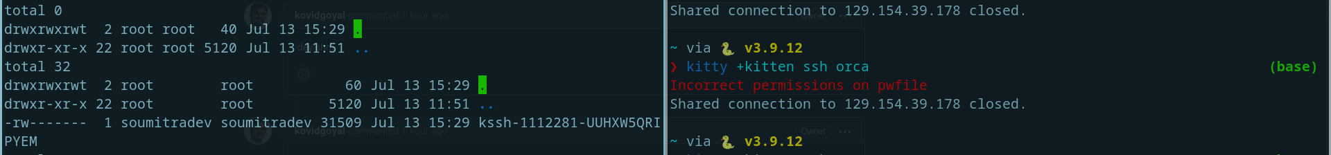 Error "Incorrect permissions on pwfile" on using ssh kitten · Issue #6455 · kovidgoyal/kitty ...