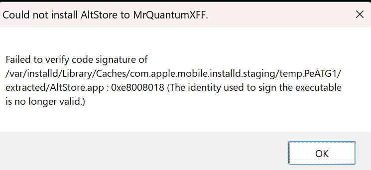 The identity used to sign executable is no longer valid (iPhone 7 (GSM), iOS 15.6.1) · Issue ...