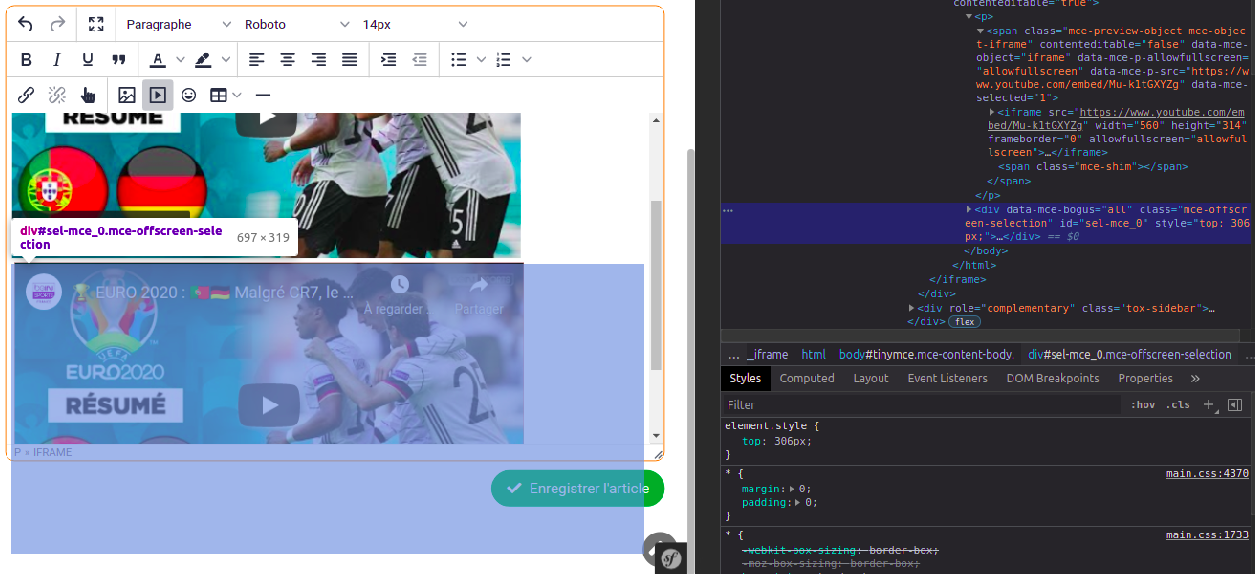 Media plugin - display issue with videos · Issue #6583 · tinymce/tinymce · GitHub