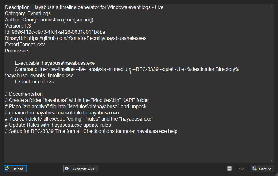 hayabusa_LiveResponse module error · Issue #839 · EricZimmerman/KapeFiles · GitHub