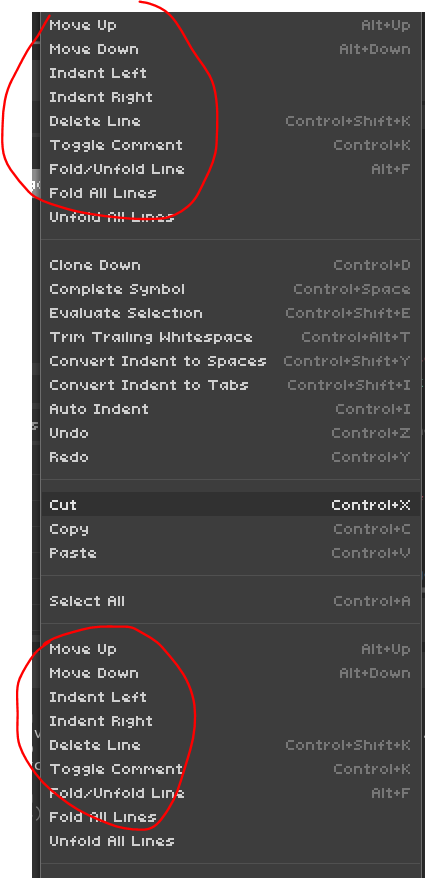 Edit Menu Items Duplication In Script Editor · Issue 43707
