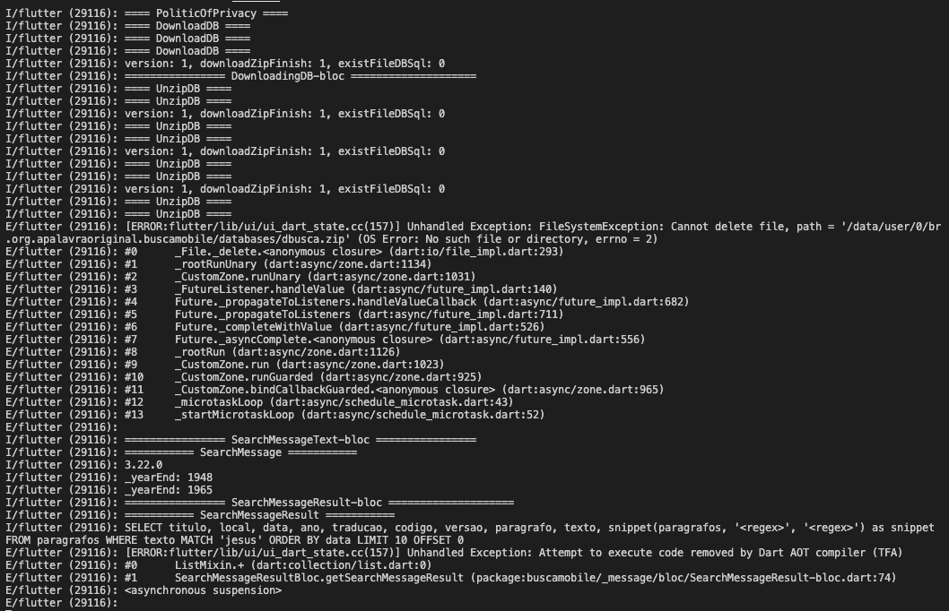 Attempt to execute code removed by Dart AOT compiler (TFA) · Issue #51828 · flutter/flutter · GitHub