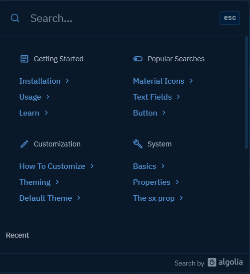 [Web][Docs] Search bar result contetnt on v5 documentation page · Issue ...