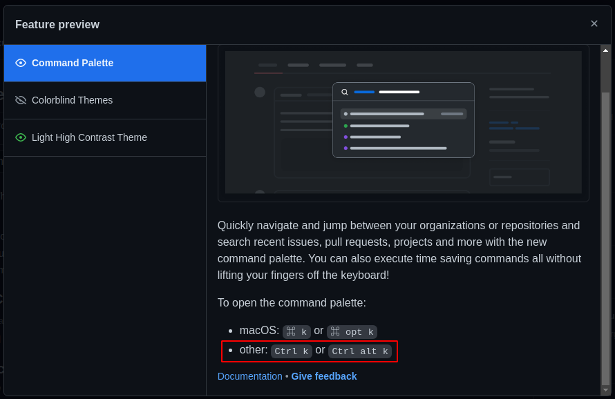 Keyboard Shortcut For Github Command Palette On Windowslinux May Be Incorrect · Issue 12298