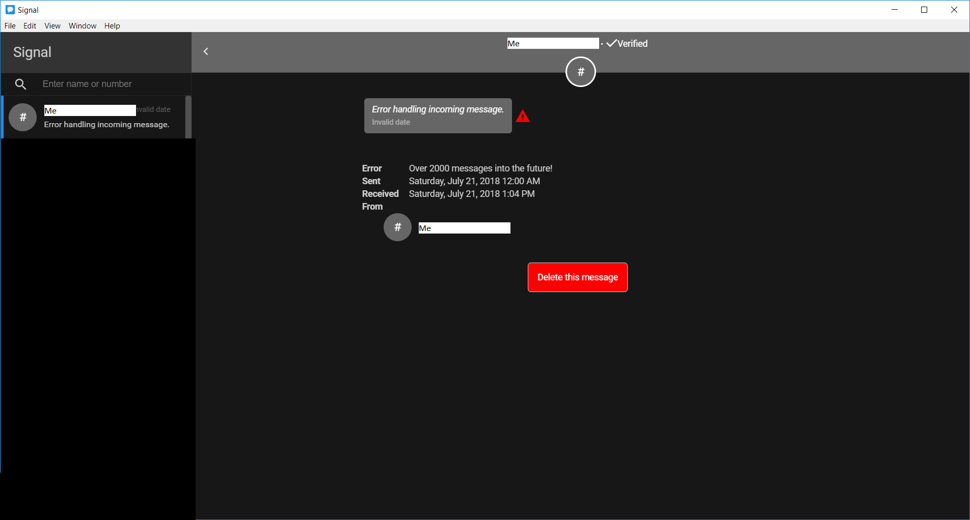 Error: Over 2000 messages into the future · Issue #2542 · signalapp/Signal-Desktop · GitHub