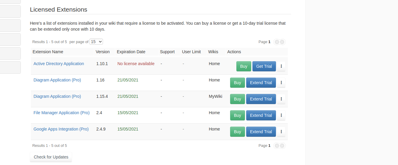 Showing two lines with buy and extend trial options when a Pro app is installed on multiple ...