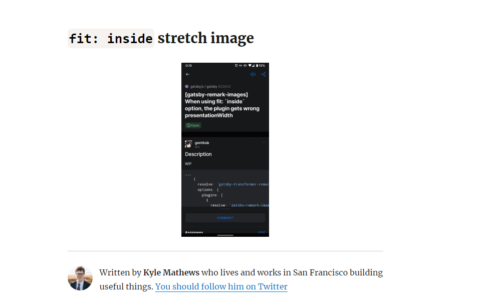 [gatsby-remark-images] When using fit: `inside` option, the plugin gets ...