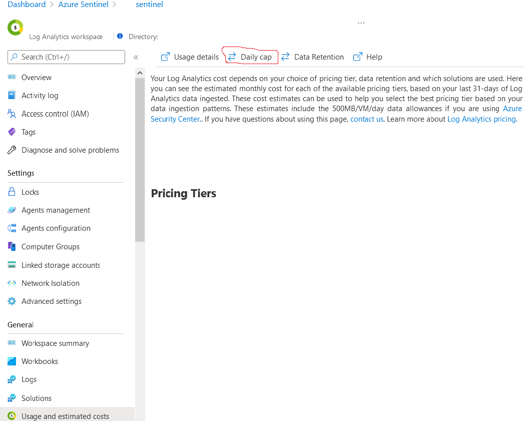 data volume cap in workspace · Issue #1926 · Azure/Azure-Sentinel · GitHub