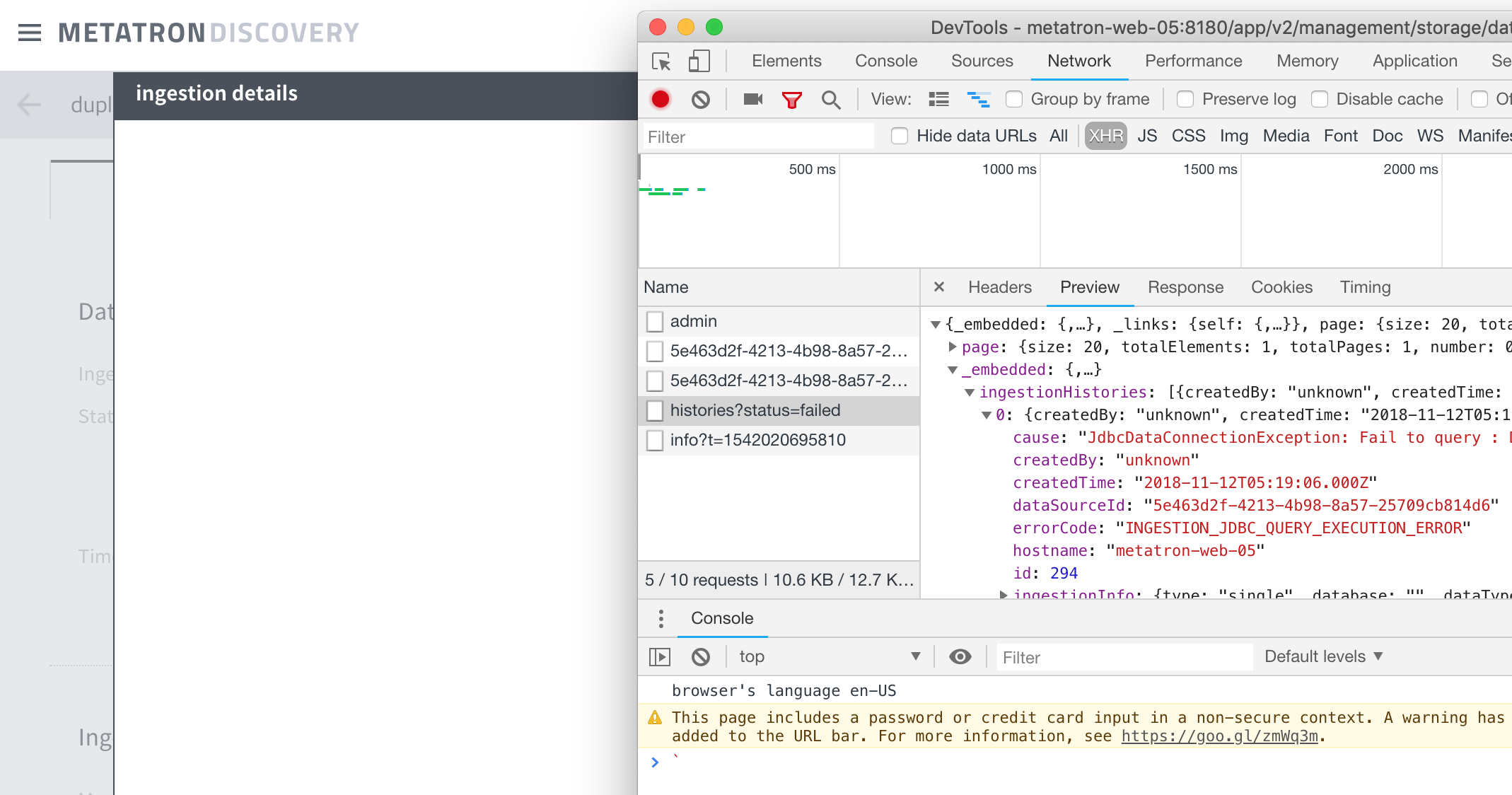 empty message in ingestion details · Issue #755 · metatron-app/metatron-discovery · GitHub