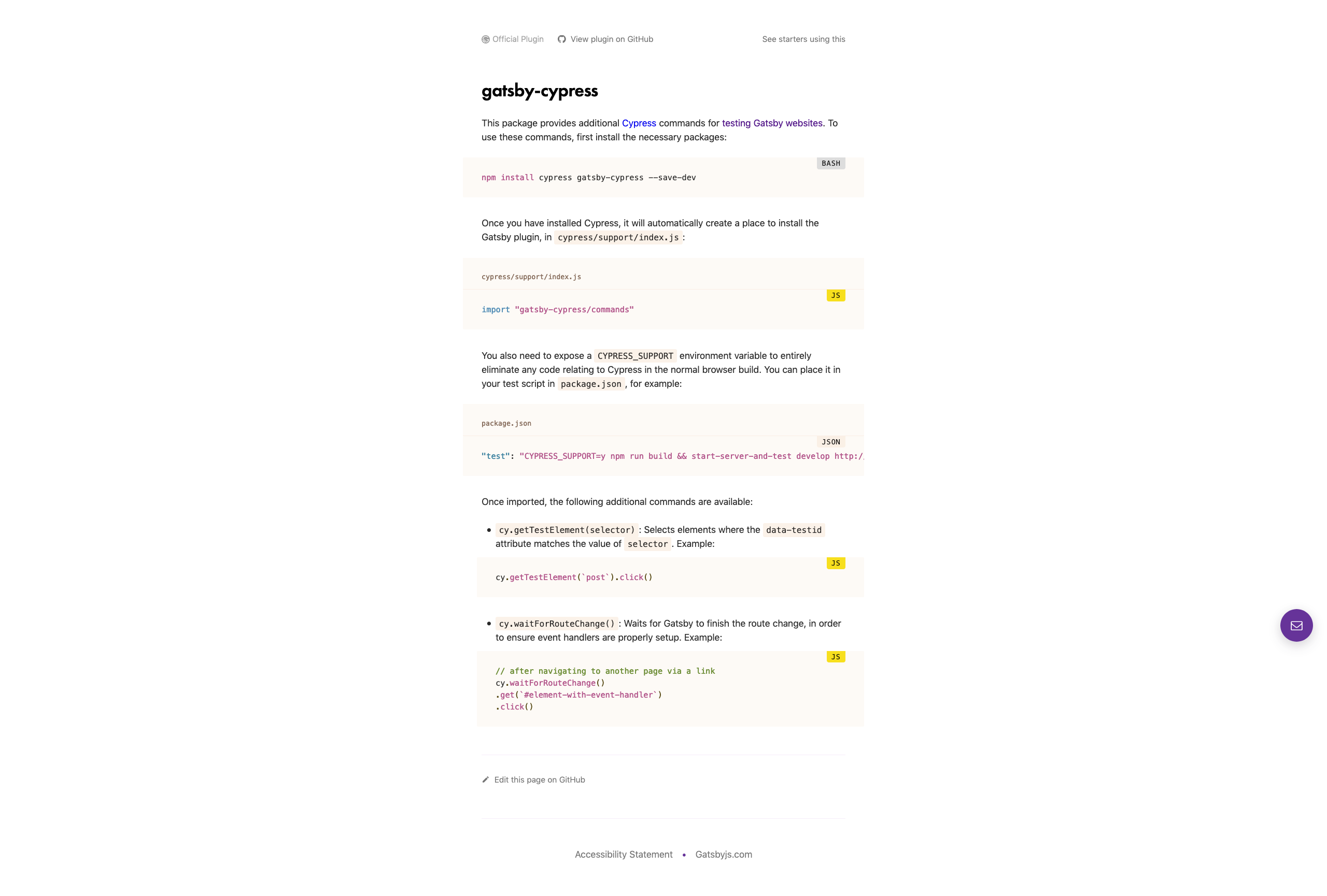 Gatsby-cypress is not present plugin library · Issue #13457 · gatsbyjs/gatsby · GitHub