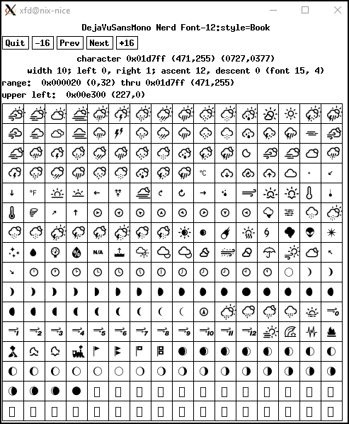 Weather icon codepoints vs wttr.in · Issue #543 · ryanoasis/nerd-fonts · GitHub
