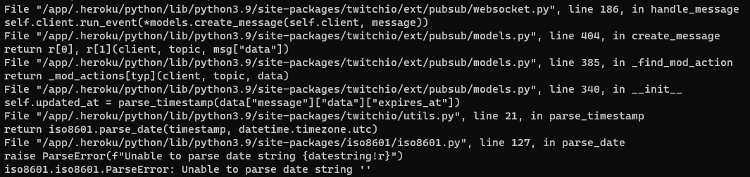 [BUG] - Pubsub (Channelterms) · Issue #259 · PythonistaGuild/TwitchIO · GitHub