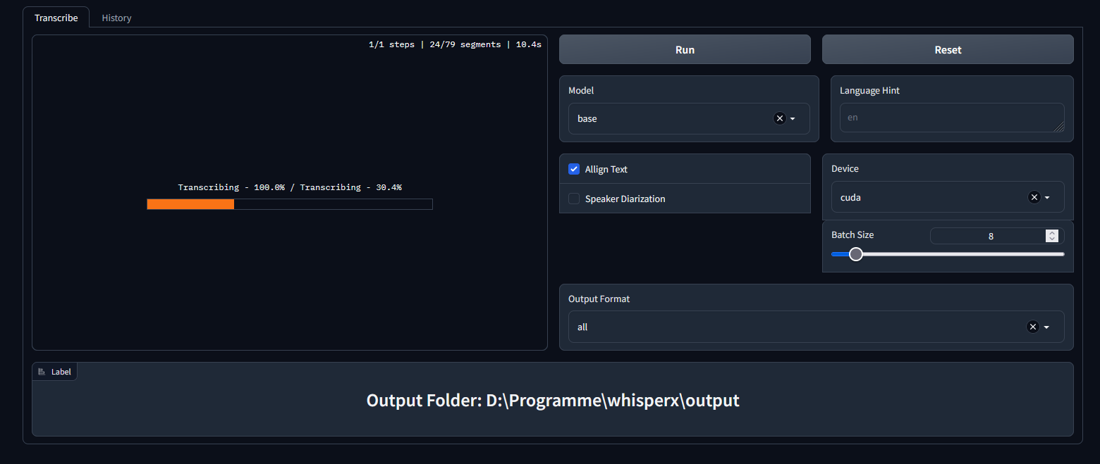GitHub - Dschogo/whisperx-webui: Transcribe with ease :D