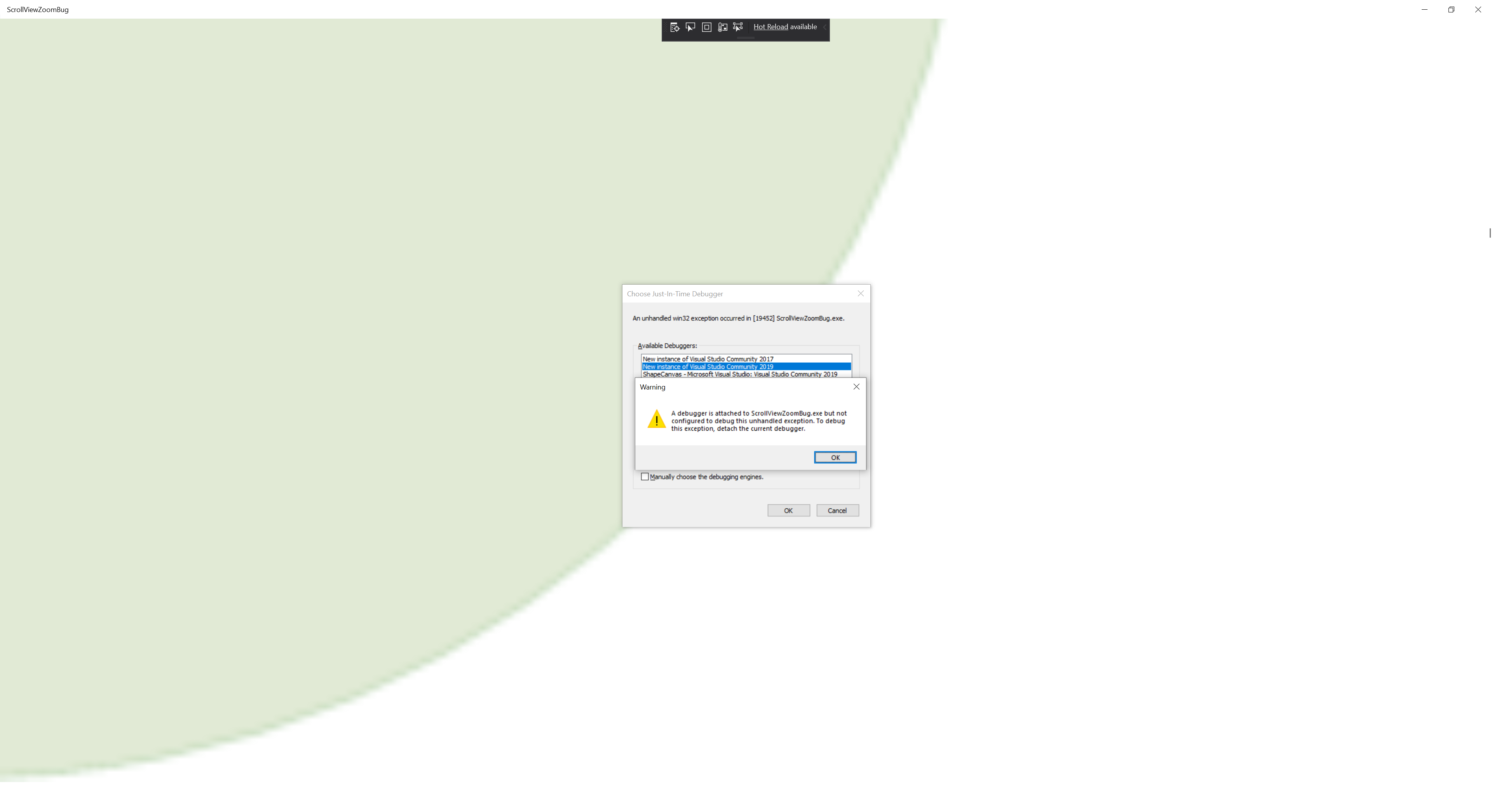 ScrollView Zoom Bug · Issue #1469 · microsoft/microsoft-ui-xaml · GitHub