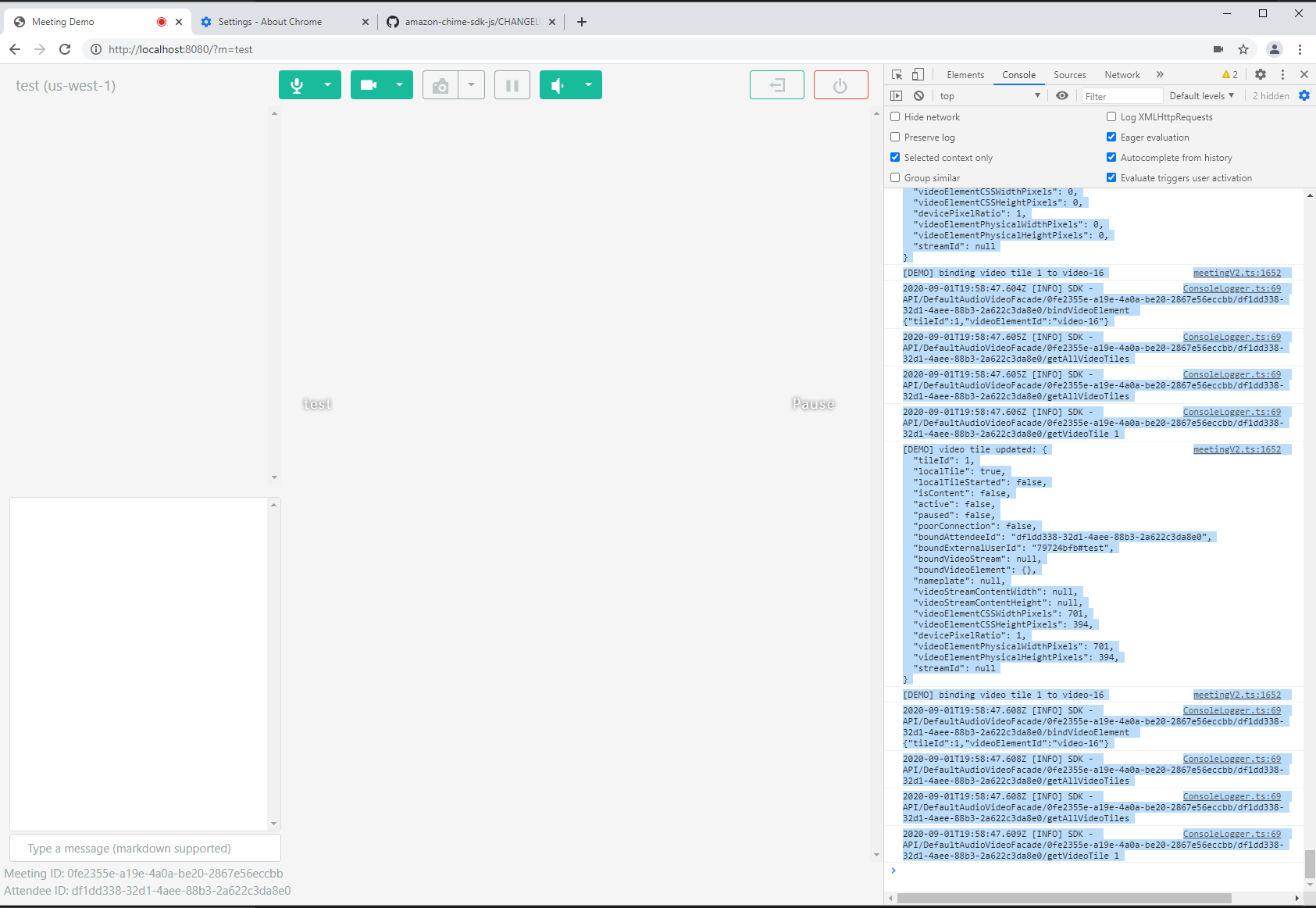 Can not join a meeting and start video on Chrome canary version 87.0.4251.0 (Official Build ...