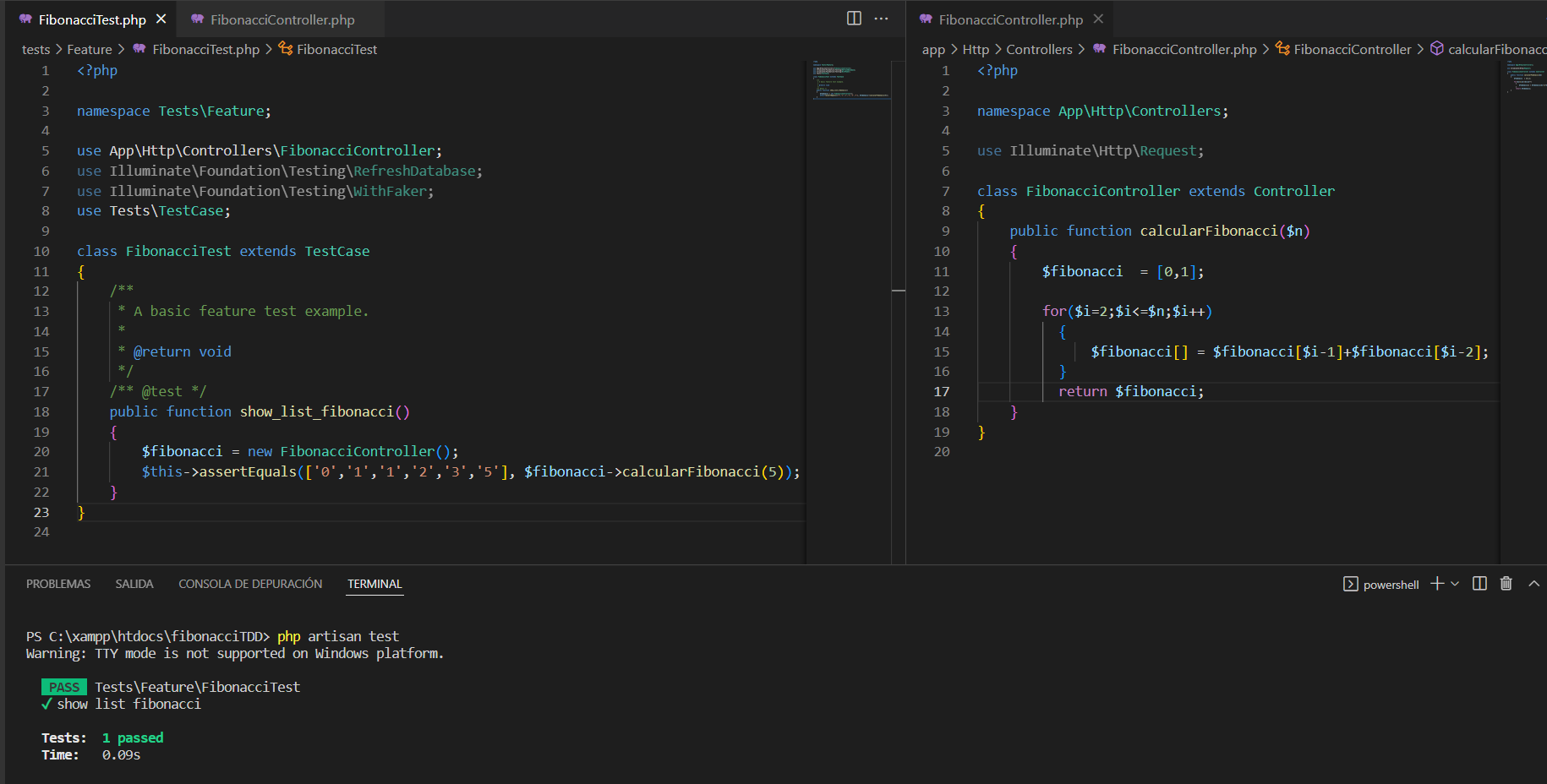 GitHub - NahunElias/fibonacciPHP: Ejercicio de TDD generando la serie fibonacci